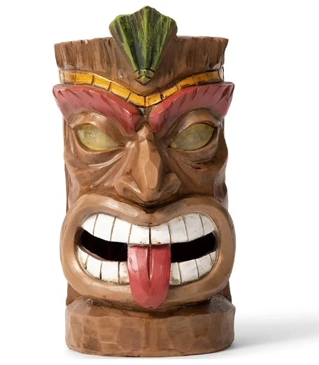 The Resin-powered Tiki Head Statue Is Decorated With Flashing Led ...
