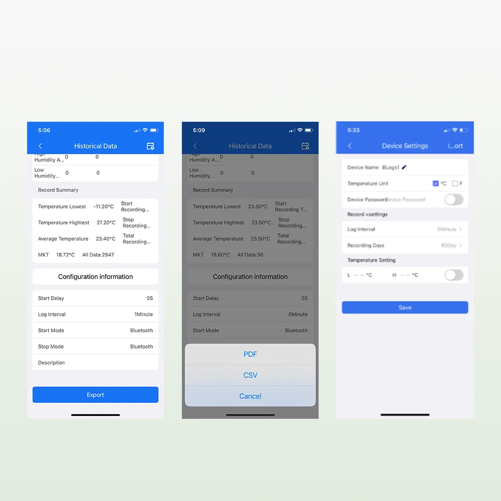Hot Sale USB BLE Temperature Sensor Data Loggers USB Vaccines Temperature Monitoring Controller ...