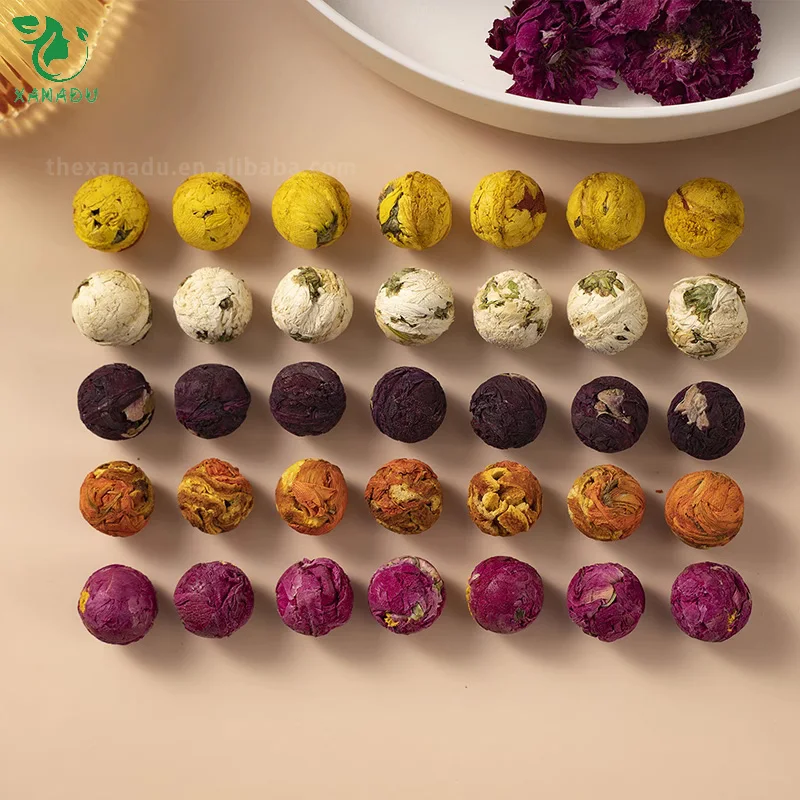 200 Pcs/kg Yunnan 5g/pc Mini Natural Flower Dried Tea Ball Handmade ...