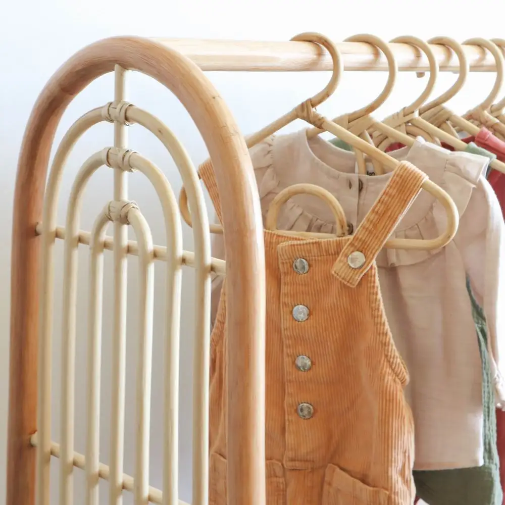 Kids Rattan Clothes Rack & Rail - Organize with Style