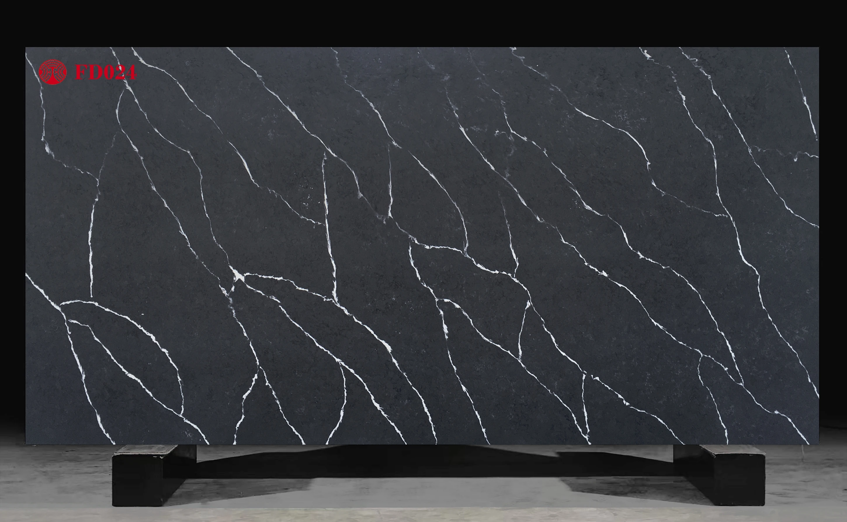 Hic Quartz Calacatta Black Matte Surface Artificial Slab Stone Quartz ...