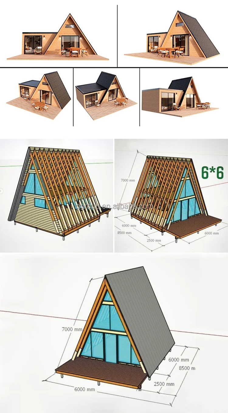 Hig Luxury A-frame Low-rise Villa Heat-insulated Modular Home Prefab ...