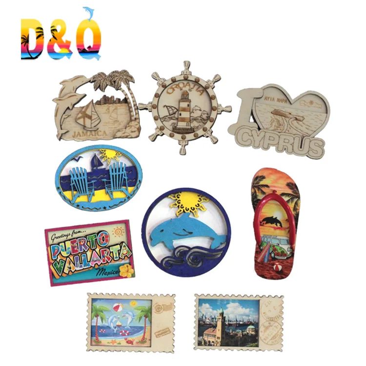 Custom Wood Magnet - Fiji Maldives Tahiti Tourist Souvenir