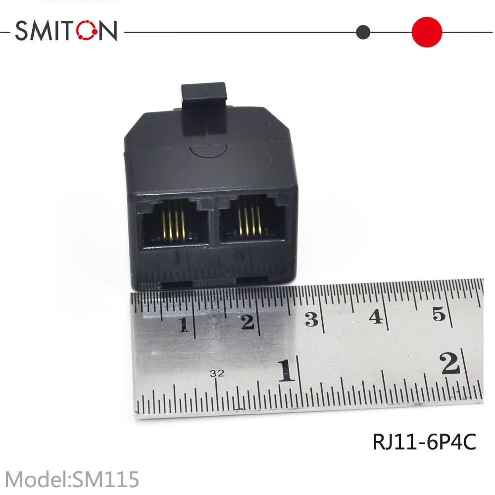 RJ11 Wall Plate Male Plug to Dual RJ11 Female Socket Adapter