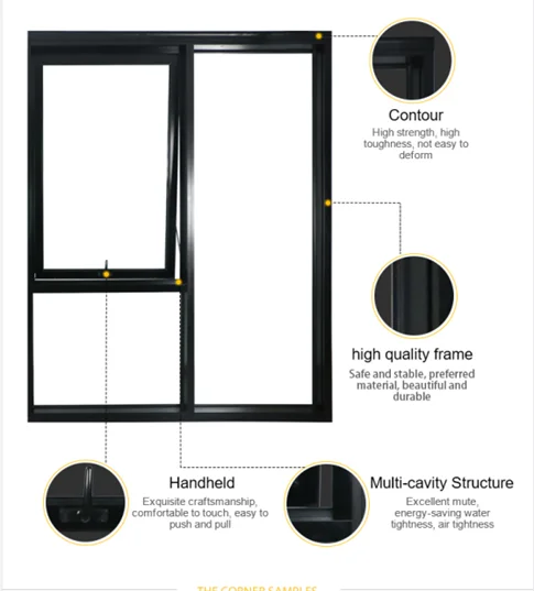 Kingbridge 100mm Commerical System Sliding Door+awning Window+hinged ...