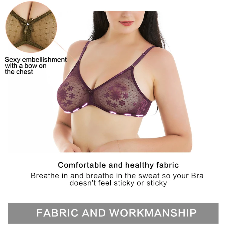 Women's Bra Original Factory Wirefree Support Plus Size Visual Effects Minimizer Bra Standard ...