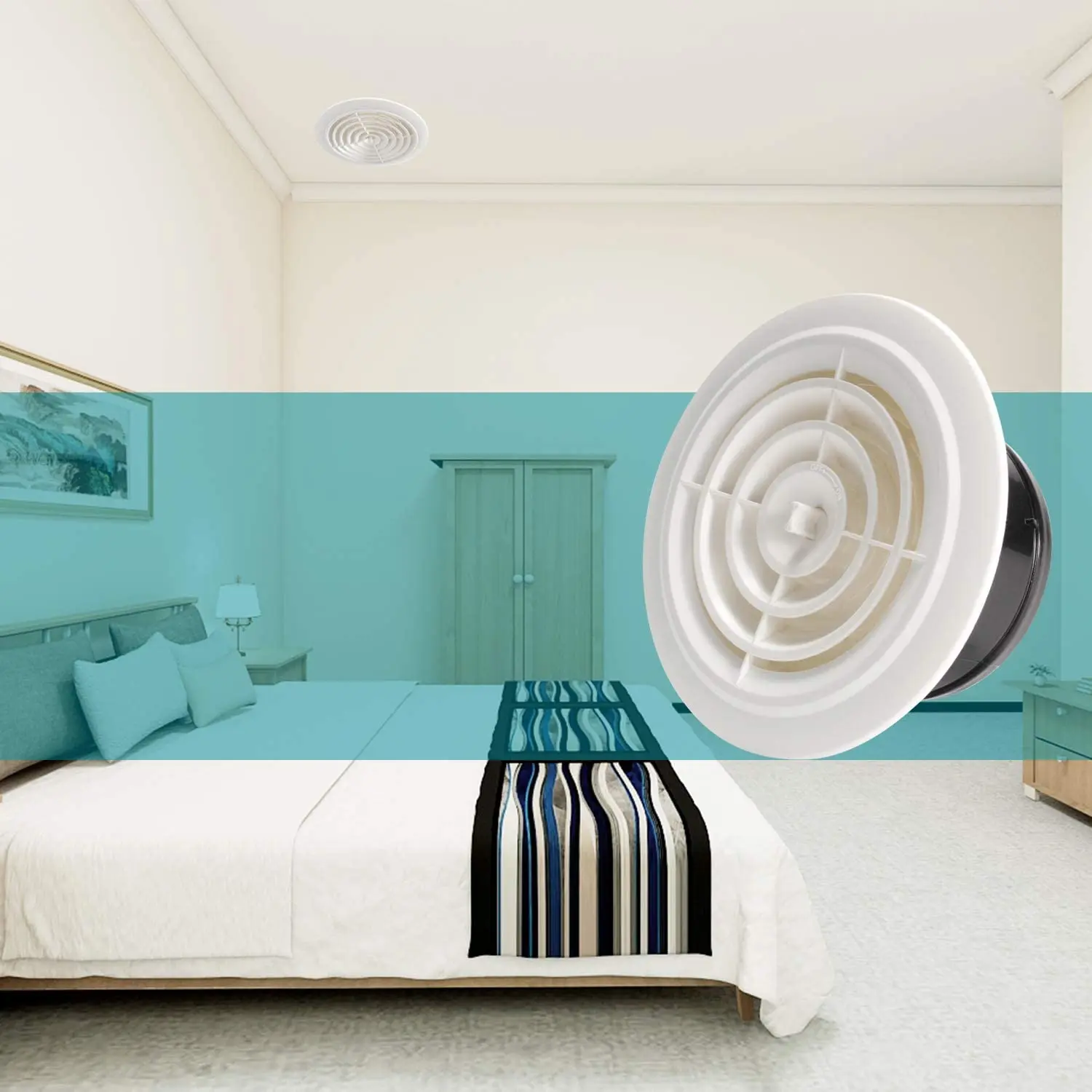 Aluminum Air Conditioner Ventilation Grilles External Round Ceiling Air ...