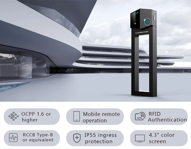 22kw OCPP EV Charging Station Pillar AC Charging Station Smart Home EV ...