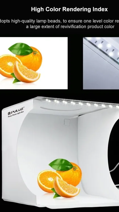 Original Factory White Pvc Foldable Mini Studio Photo 20cm With 2 Led ...