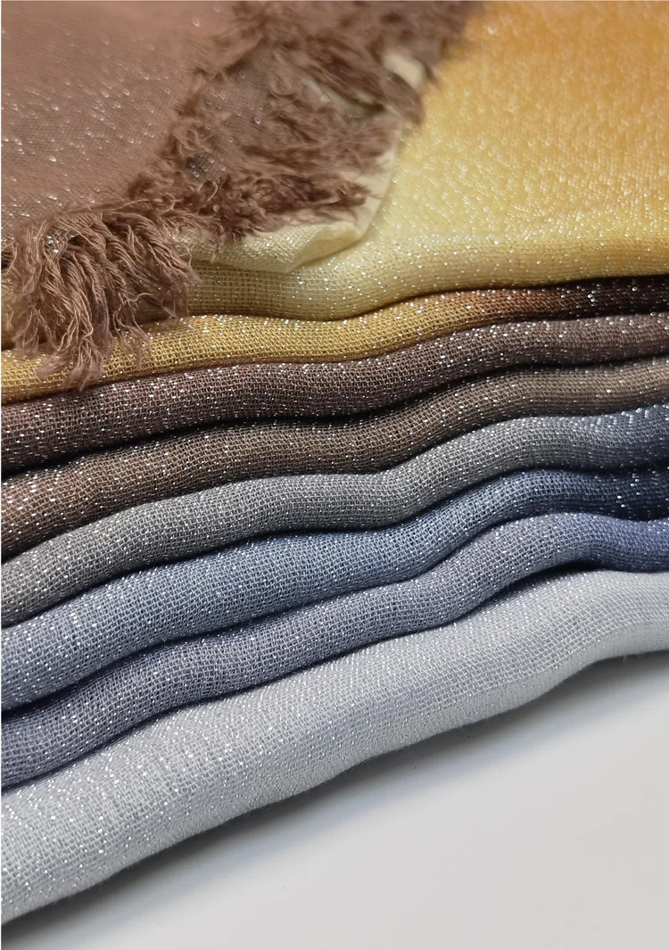 Ethnic Shiny Glitter Dot Viscose Hijab Cotton Shawl Gradient Bandana ...