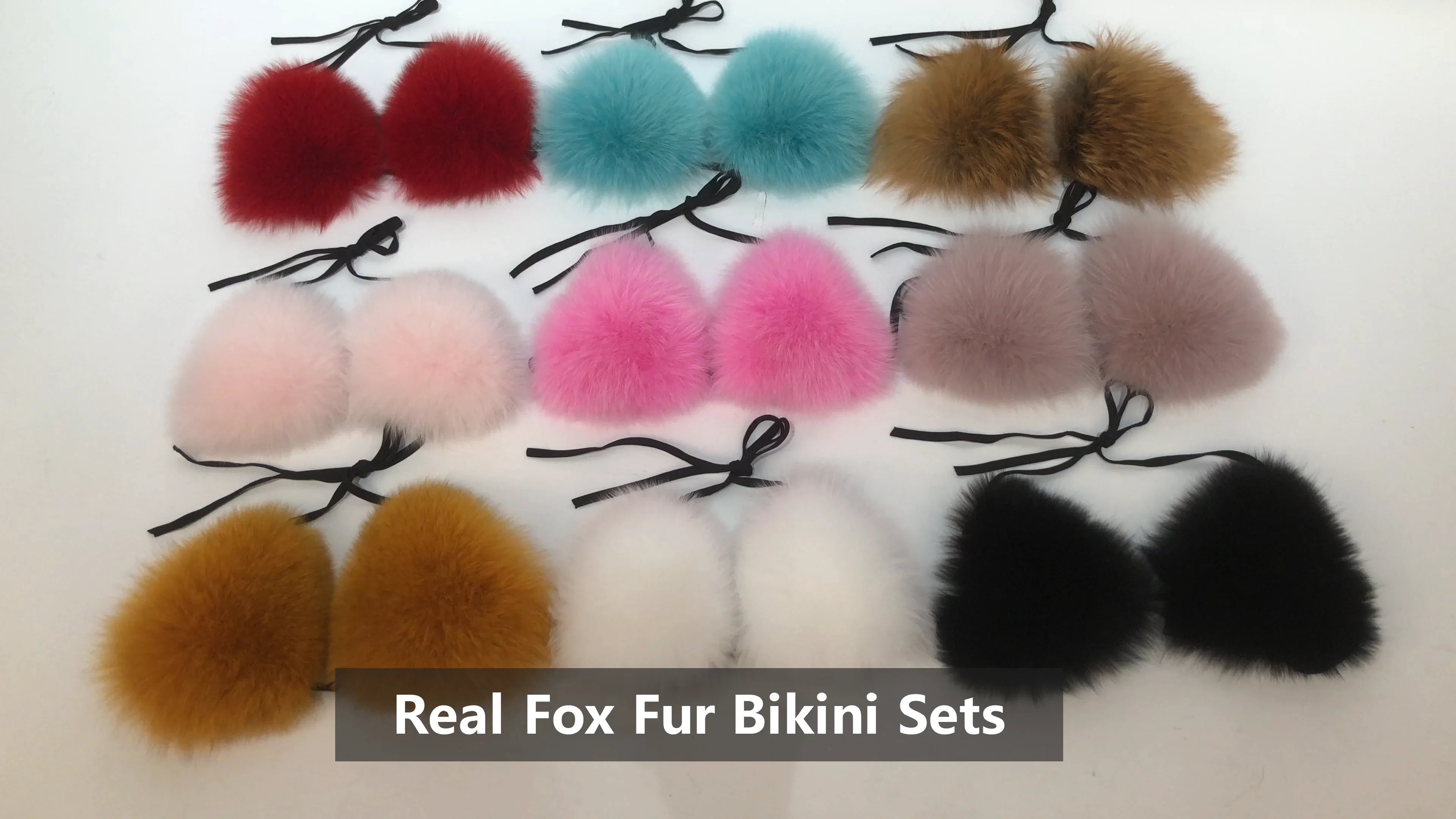 Fur Bikini Women Fox Fur Sexy Bikini Sets Ladies Natural Raccoon Fur ...