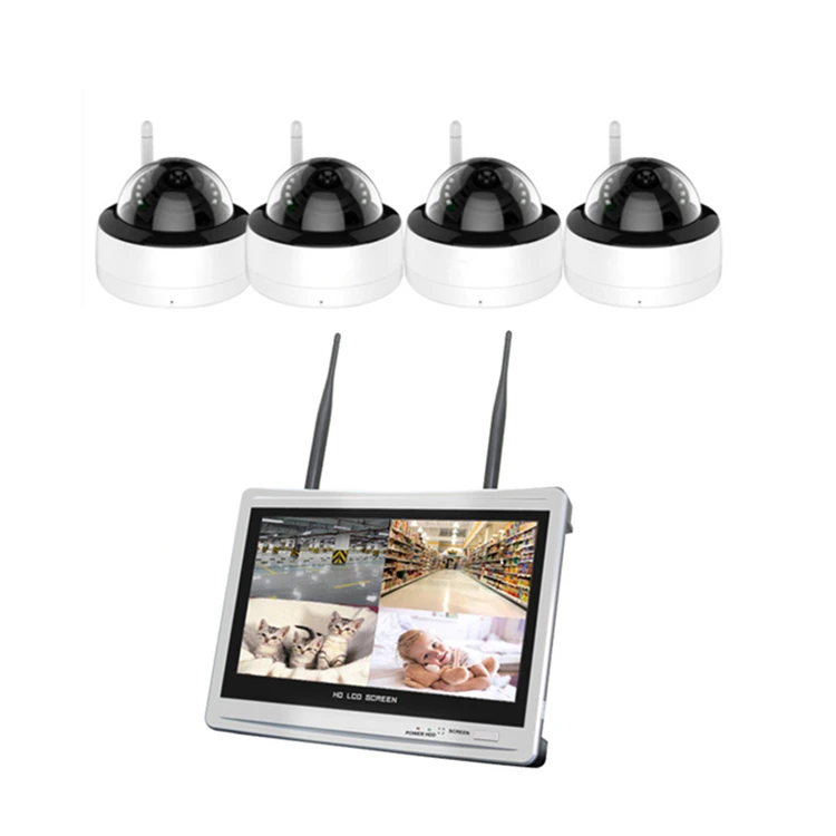 Jianvision 4CH 3MP Wireless NVR Kit with 12.5 Inch LCD Screen