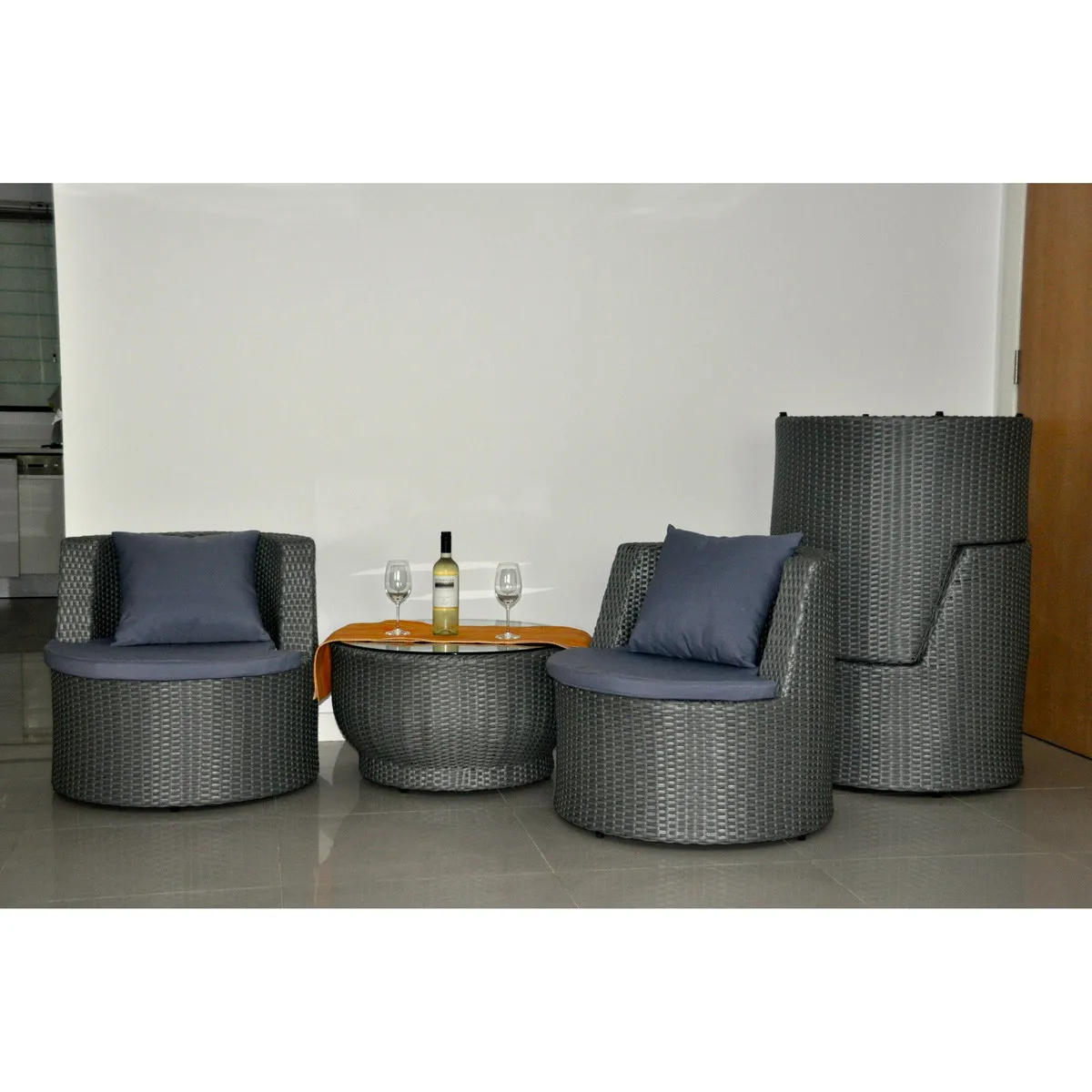 Home Balcony Space Saving Stackable Outdoor Sofa Furniture Set Garden ...