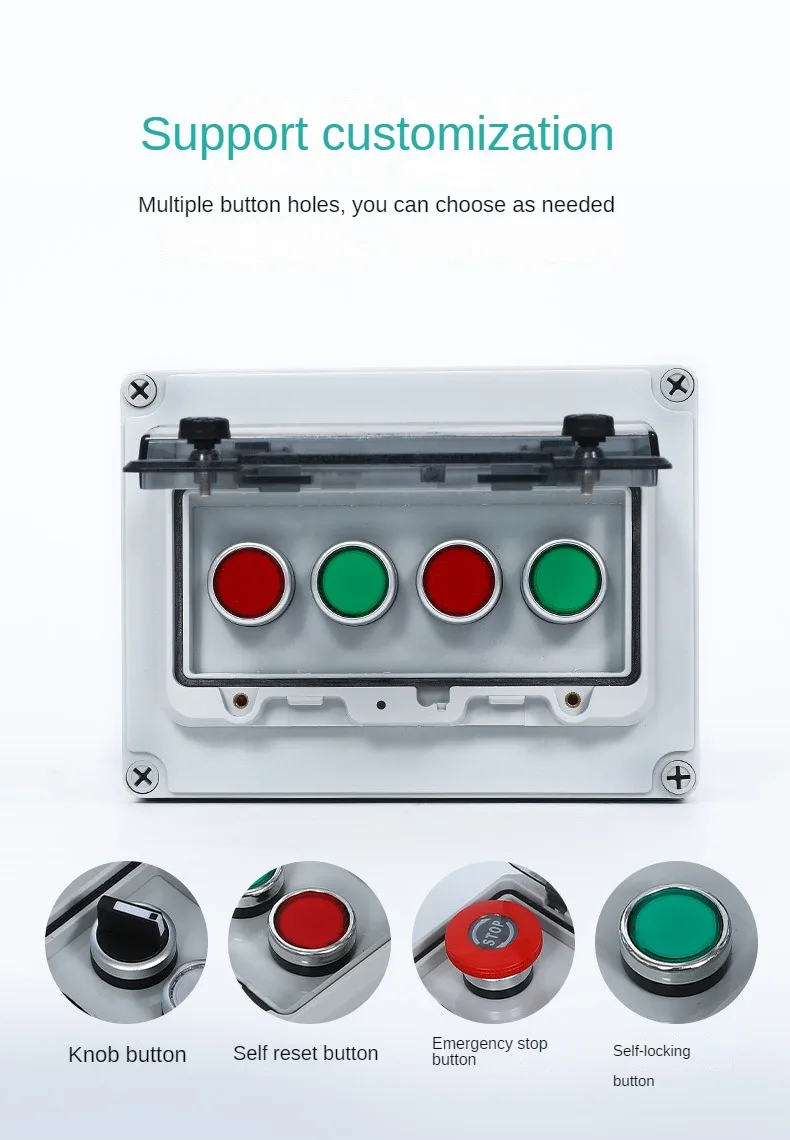 Outdoor Waterproof Plastic Control Box Emergency Stop Self Reset Start ...