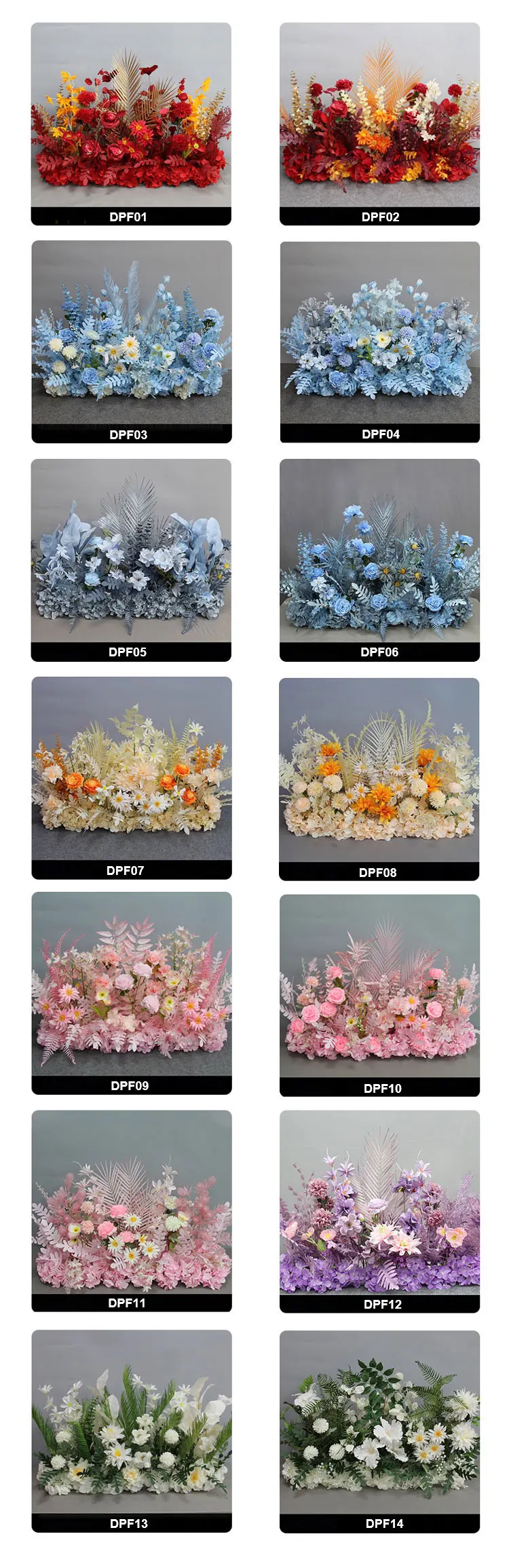 White Artificial Flower Row Arrangement Wedding Background Stage Decor ...