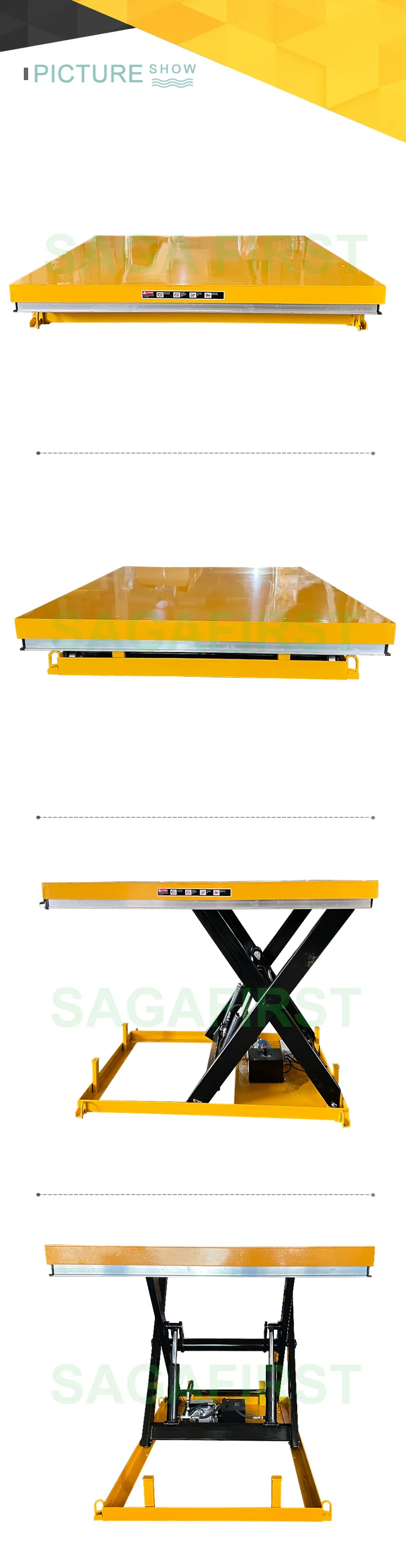 Saga First 1000kg-6000kg Loading Dock Cargo Lift Scissor Lift Table ...