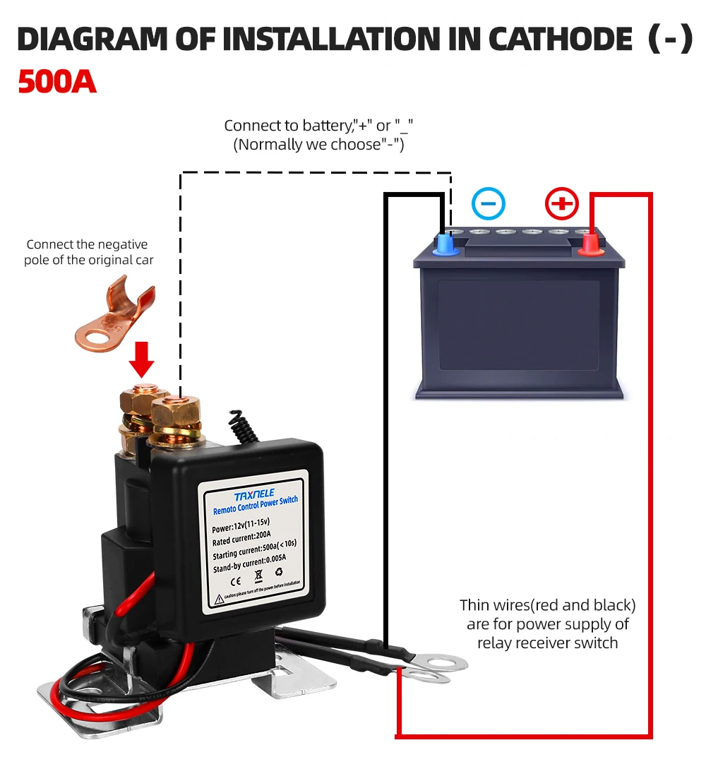 Universal Battery Switch Relay - Wireless Remote Control