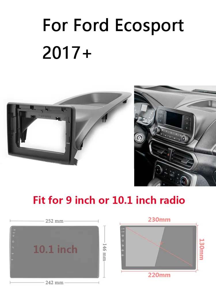 2 Din Android Car Radio Frame Kit For Ford Ecosport 2017+ Auto Stereo ...