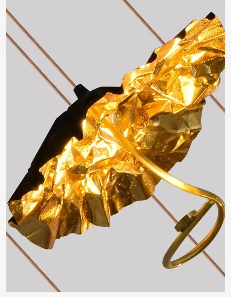 Copper Leaf Shape Hanging Lamp Indoor Decoration Stair Dining Room ...