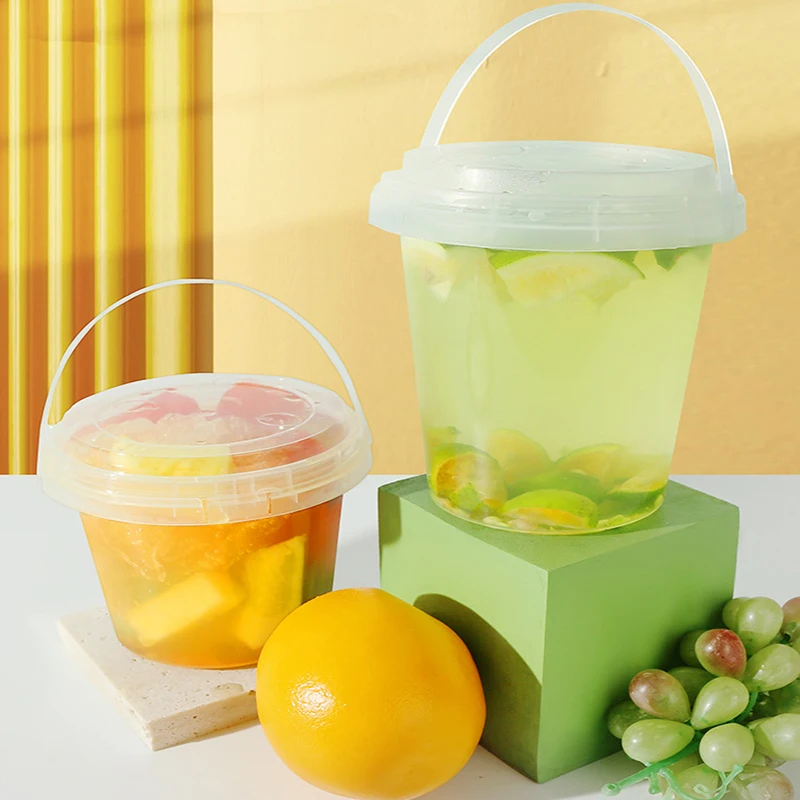Reusable Plastic Bubble Tea Cup - Buy 24oz Portable Fruit Tea Bucket ...
