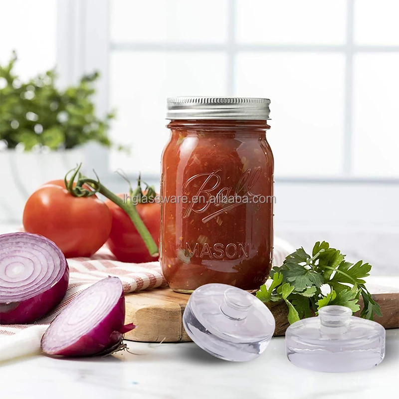 1 Pack Heavy Glass Fermenting Lids Kit For Wide Mouth Mason Jar Pickle ...