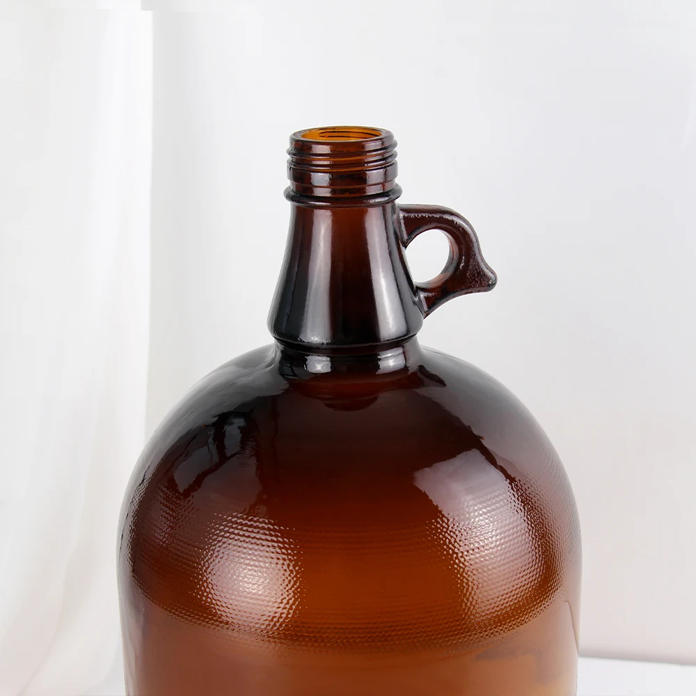 1 Gallon Amber Glass Beer Growler with Aluminum Lid - 64oz and 128oz ...