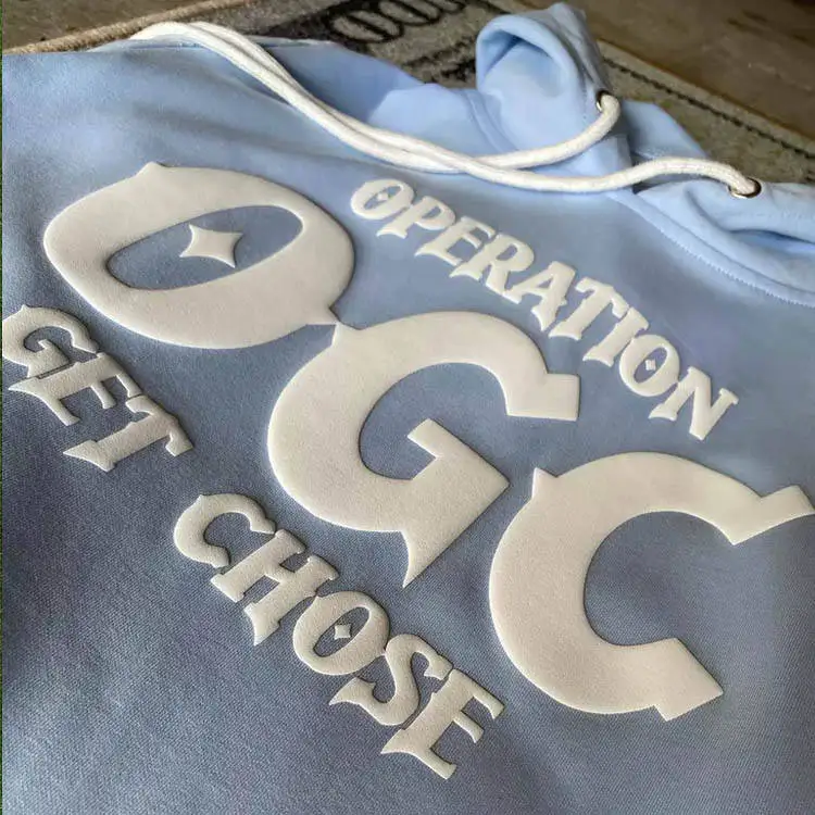 Custom 3d Puff Print Logo Heavyweight Blank Sweatpants Set Screen Silk ...