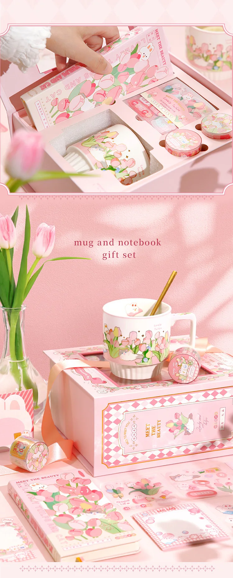 Foil Stamp Matt Hardcover Notebook A5 Cute With Mark Cup And Sticker ...
