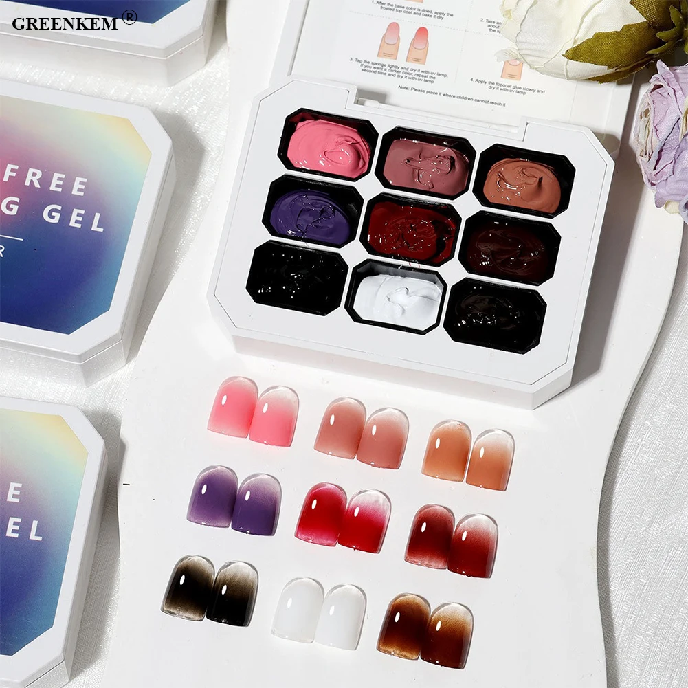 9 Gird Pat Ombre Gel Colorful 3g Gradient Effect Patpat Paint Nail Gel ...