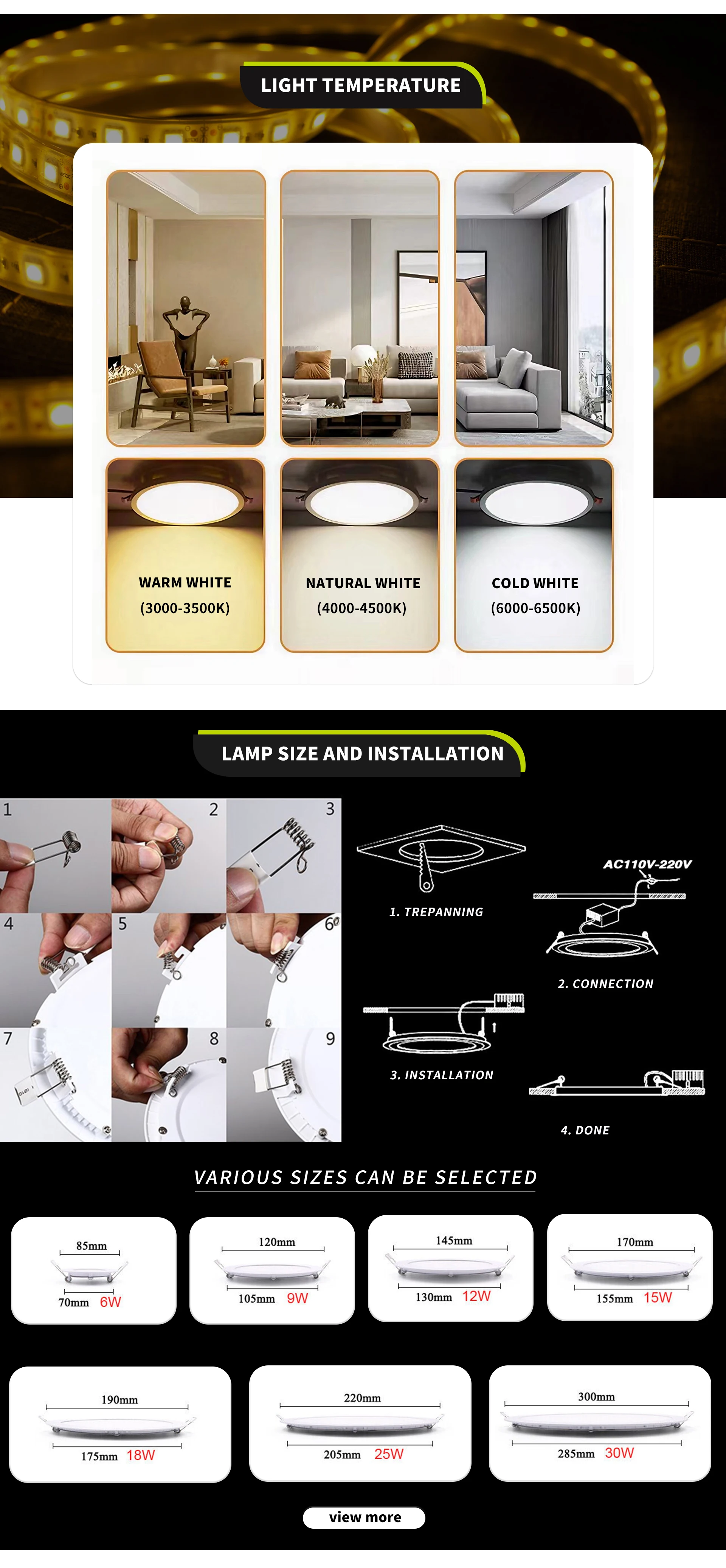 Plafon Led De Sobrepor Surface Mounted Led Panel 12w 18w 24w 36w Round Square Led Panel Light ...