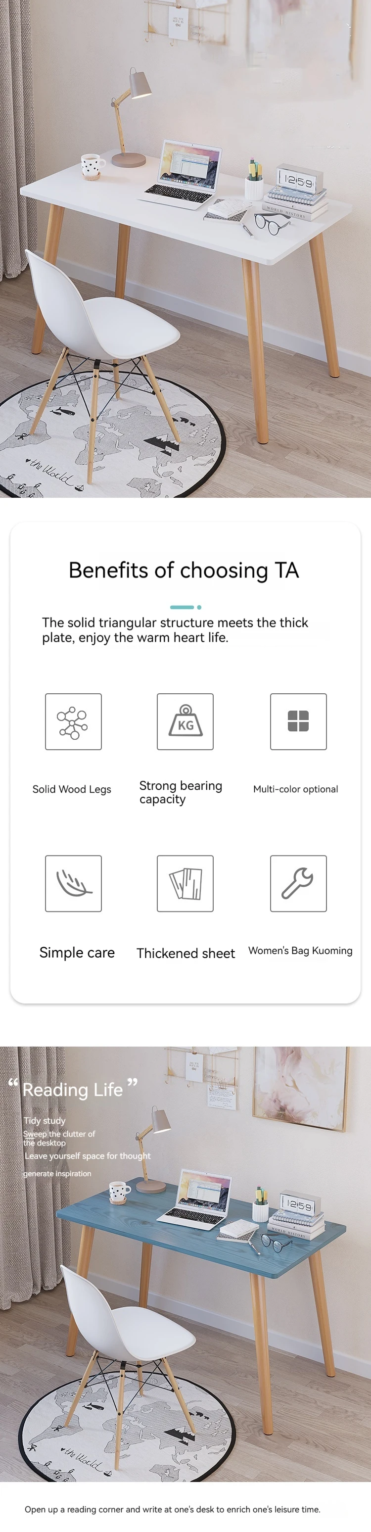 Simple Laptop Computer Table Desk Girls Home Bedroom Study Table Work ...