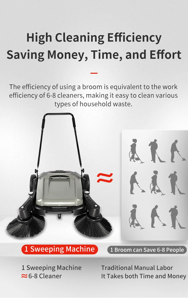 POHIR-55L Hand Push Type Sweeping Machine - Manual Floor Sweeper