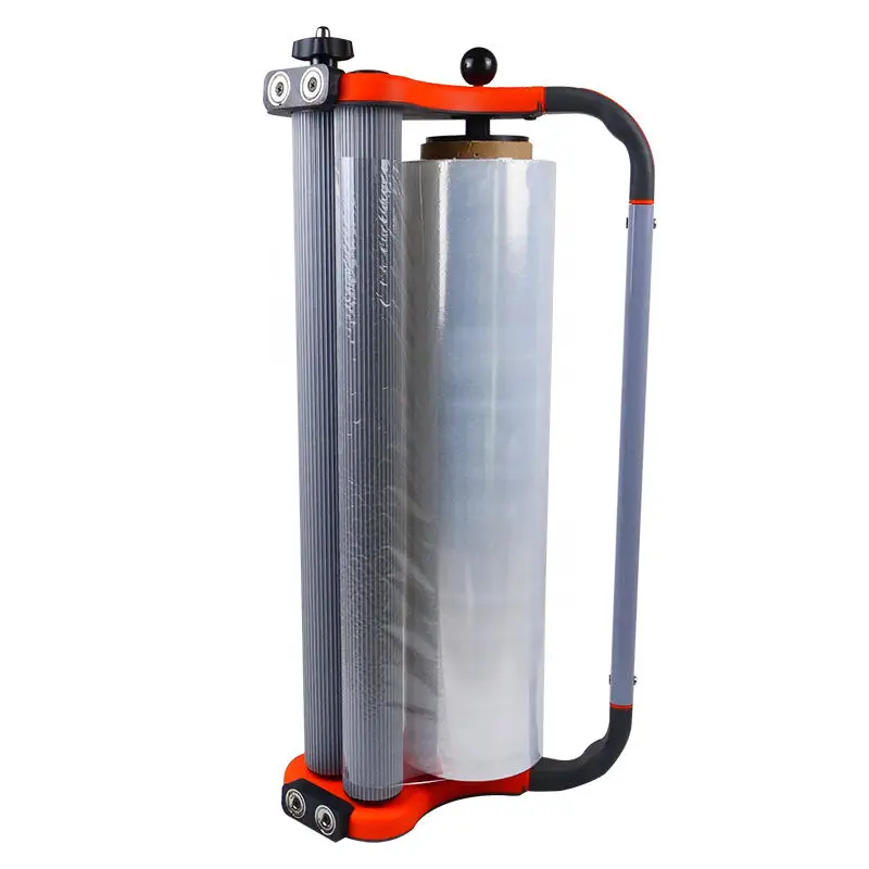 Manual Wrapping Machine Plastic Film Roll Dispenser For Cargo Packaging ...