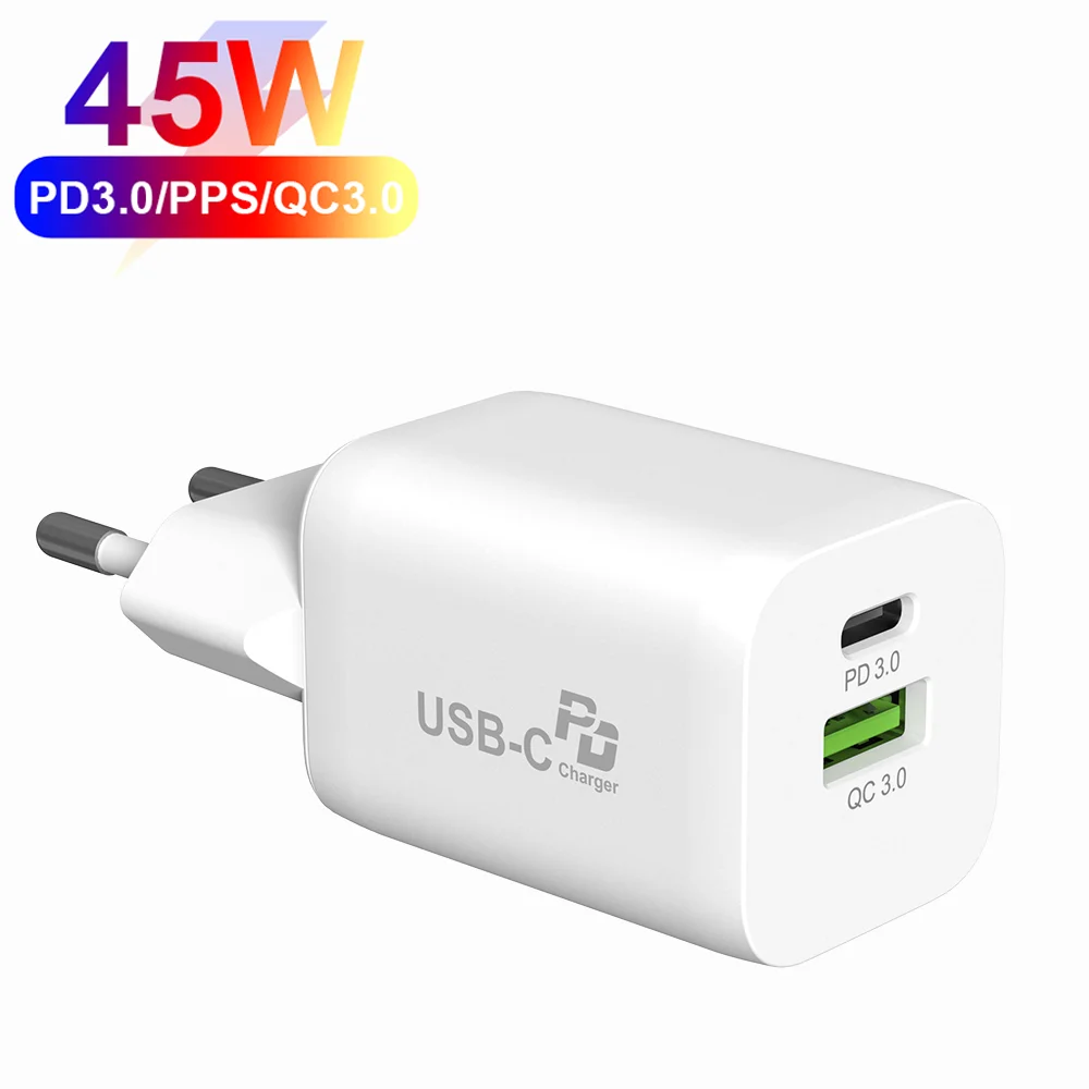45w Dual Port Type-c Pd และ Usb-a ที่ชาร์จเร็วสำหรับแล็ปท็อปและสมาร์ท ...