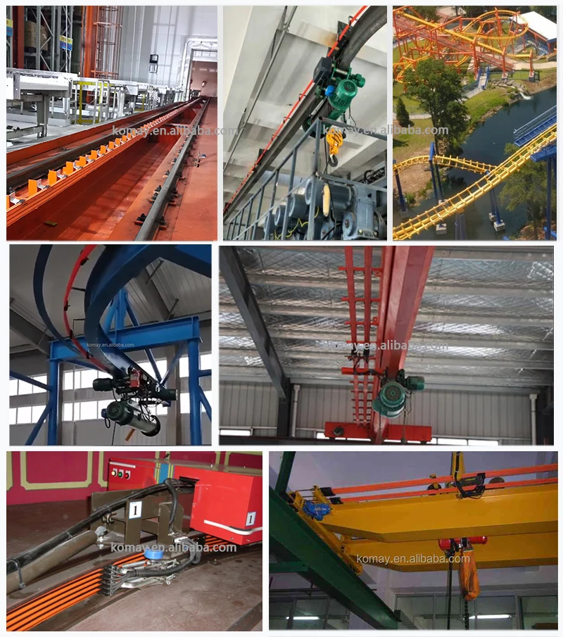 KOMAY เครนบัสบาร์,รางตัวนำไฟฟ้าบัสบาร์ไร้รอยต่อหลายเสาสำหรับเครนเหนือ ...