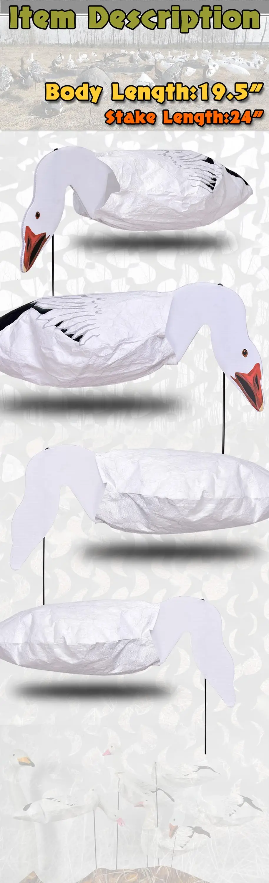 Different Postures of Specked Belly Floating Eva Snow Goose Decoys ...