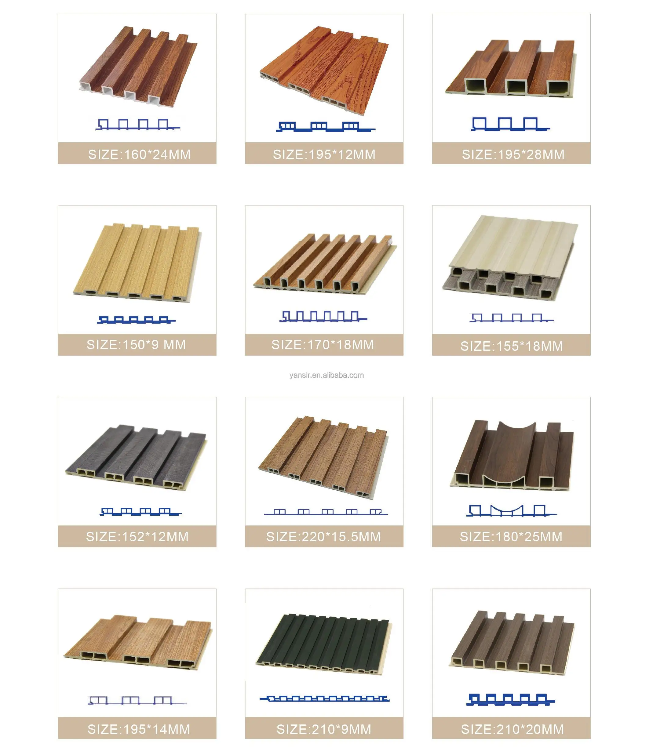 Wood Plastic Composite Pvc Coating Cladding Fluted Wall Board Plaque ...