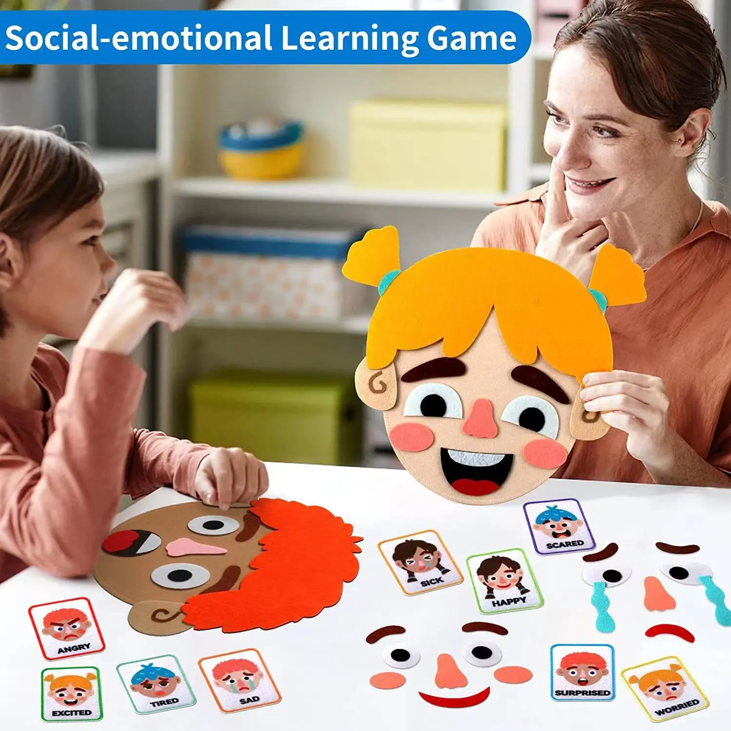 6 Facial Expressions Montessori Sensory Interactive Emotion Learning ...