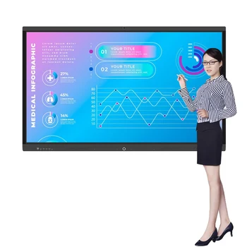 75 Inch Smart Board With 4k Touch Screen Flat Panel All In One Digital ...