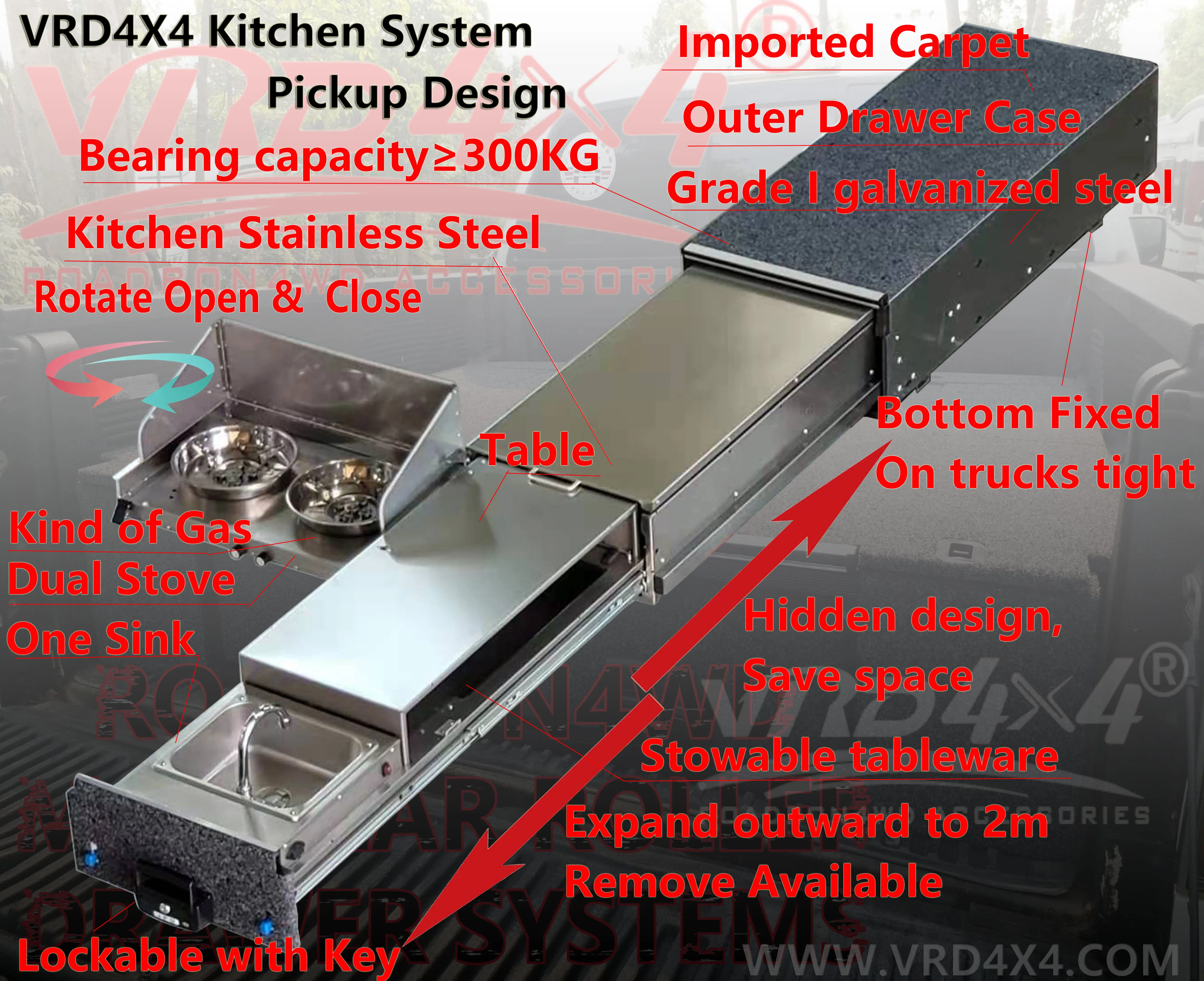 Vrd4x4 Off-road Drawer Kitchen In Cars Camp Cooker Kitchen Slide Drawer ...