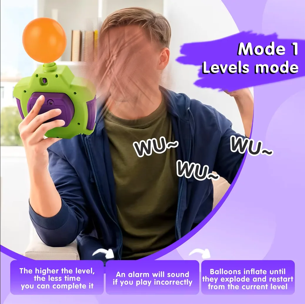 2024 New Balloon Boom Fast Push Bubble Game Quick Push Pop Light-up ...