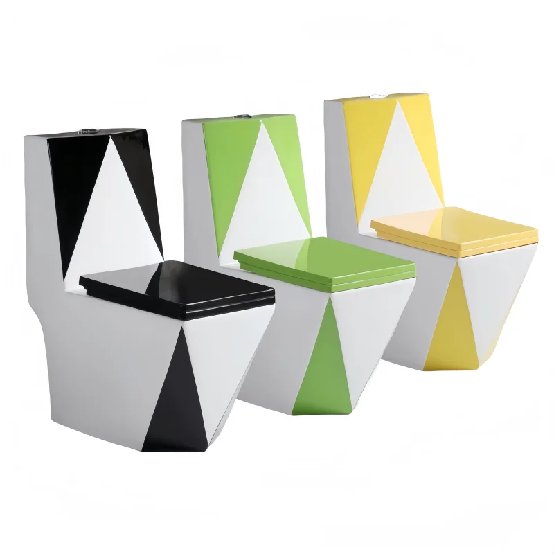 Modern toilet bathroom color diamond ceramic integrated toilet floor S ...