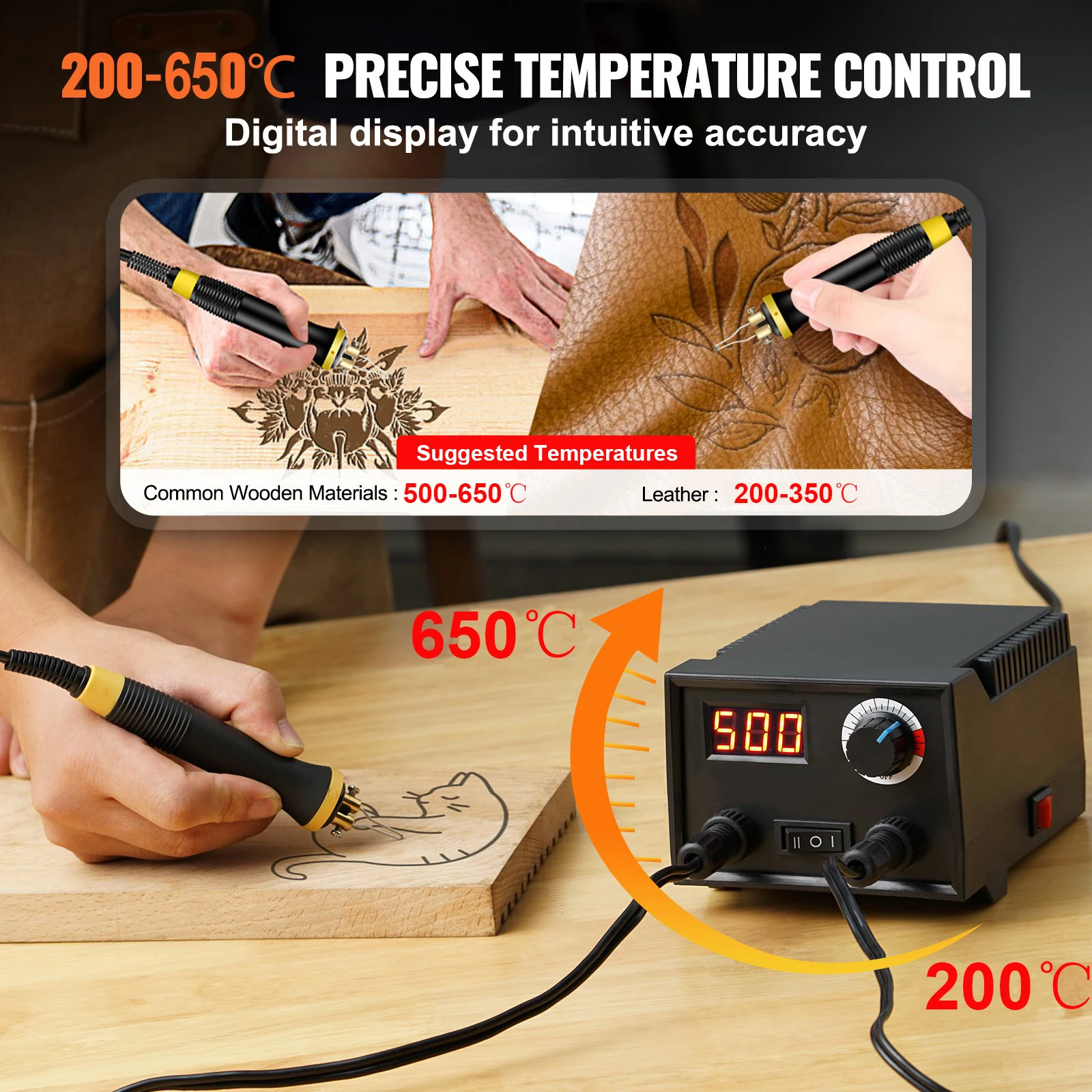 Professional Pyrography Machine with 23 Tips & 6 Boards, ODM