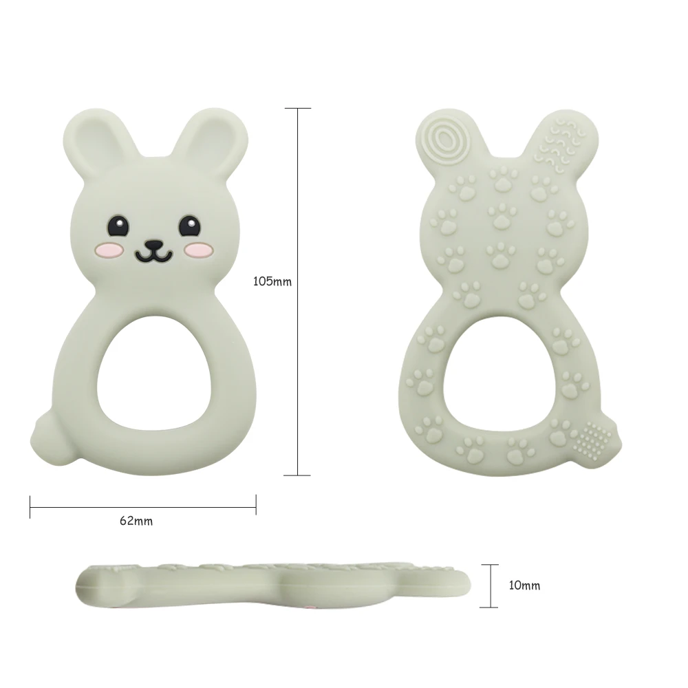 Hot BPA Free Easter Bunny Teether Baby Chew Silicone Teether Teething ...