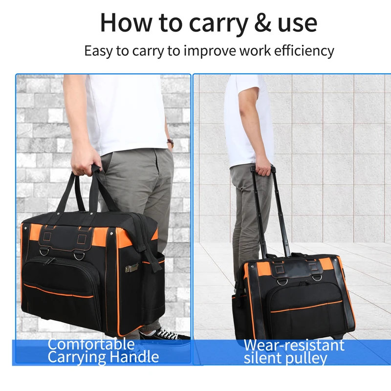 Large Capacity Tote Bag Wear-resistant Silent Pulley Luggage Trolley ...