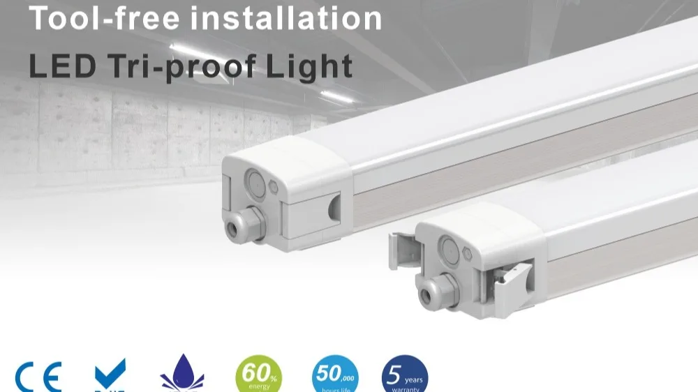 4ft 5ft 8ft Ip65 Ip66 Ik10 Tri Proof Lamp Fixture Barn Tri-proof Garage ...