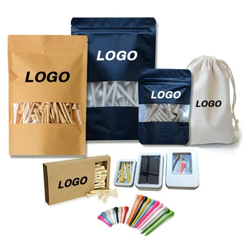 Custom Bag Packing Golf Tees Bag Pouch Wooden Bamboo Golf Tees Holder ...