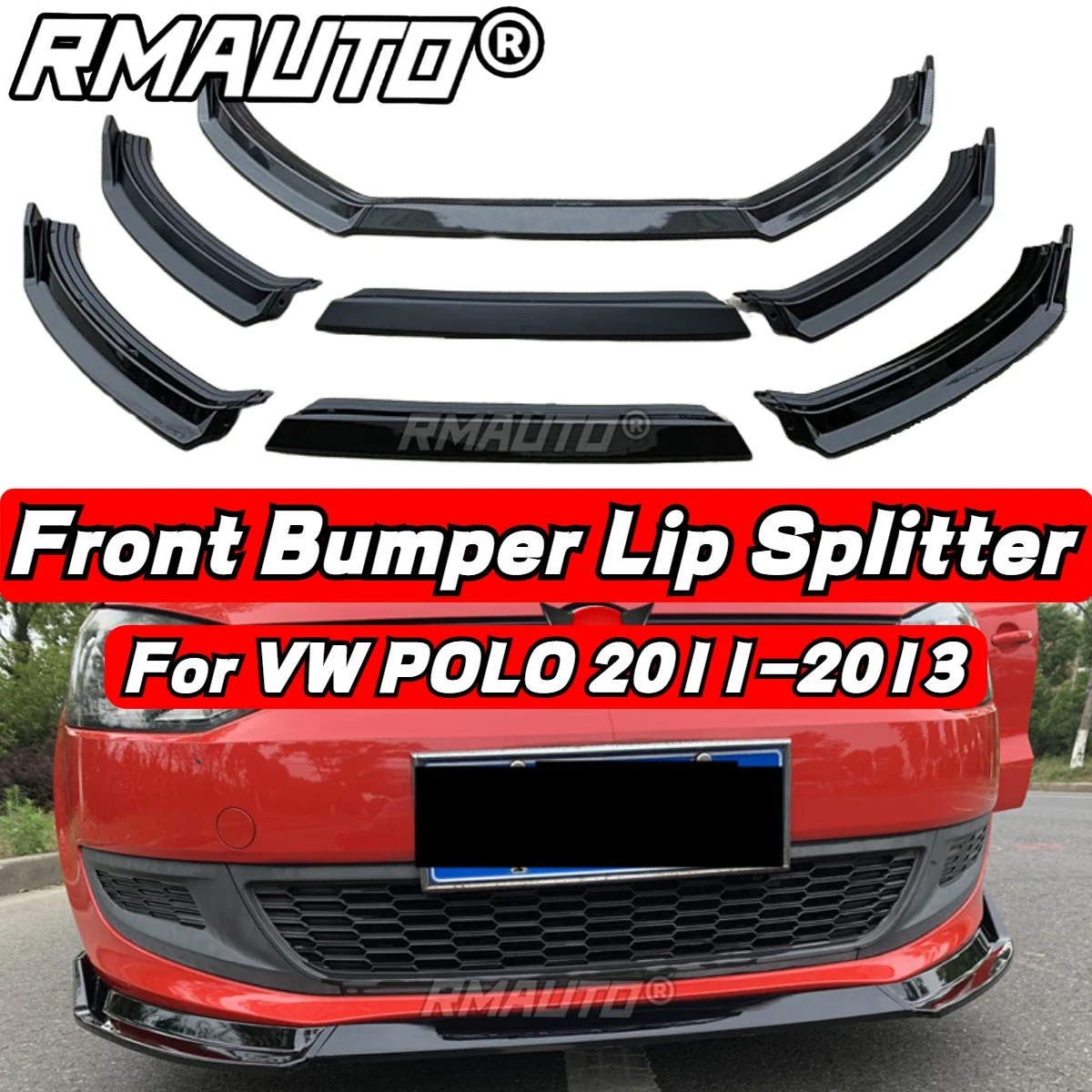 POLO MK8 Lip Car Front Bumper Splitter Lip Diffuser Rear Lip Spoiler ...