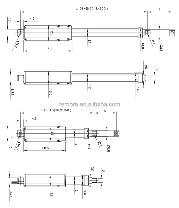 Mini Push Pull Motor Linier Actuator Dc Actuator Linear 12V 24V ...