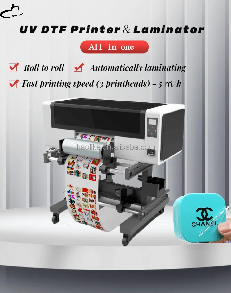 Haolic Large Format UV DTF Printer - Fast Printing for Stickers & Cup ...